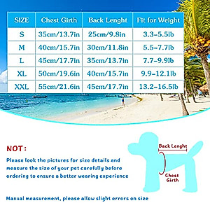 4 Pieces Pet Summer Shirts Hawaiian Style Dog T-Shirts Floral Coconut Tree Printed Puppy Shirt Summer Beach Dog Apparel Cat Outfit Shirt Breathable Pet Cool Clothes for Small to Medium Pets (XX-Large)