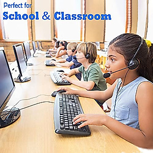 CN-Outlet School Headphones with Microphone 50 Pack in Bulk Wholesale Disposable Stereo Headsets for Classroom Students Kids and Adult (MIC, 50 Black)