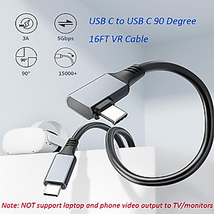 QCEs Link Cable 16FT(5M) Compatible with Meta/Oculus Quest Link Cable, USB C to USB C VR Headset Cable with Fast Charging and 5Gbps Data Transfer for Gaming PC & USB C Chargers