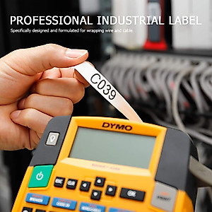Rhino 4200 Label Tape Replacement for Dymo 18444 Vinyl 1/2 Inch Work with Rhinopro 4200 5000 5200 6000 3000 Label Maker Tape Industrial Permanent Refills, 1/2"X18', 4 Pack