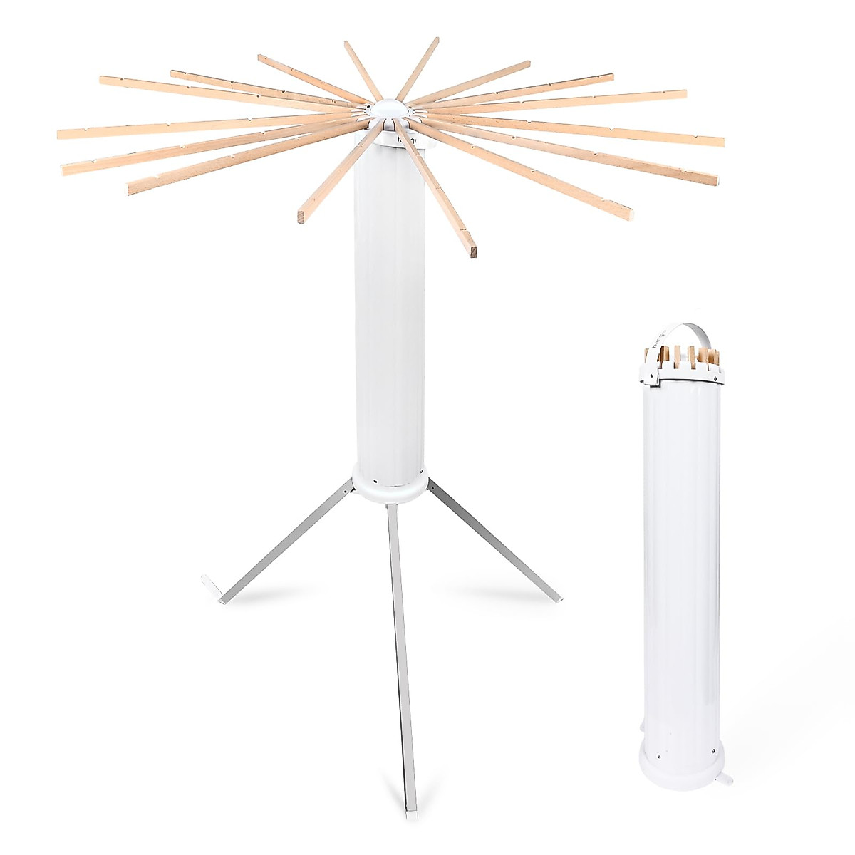 Colayer Solid Wood Tripod Clothes Drying Rack, Foldable Portable Solid Wood Clothes Rack, Space Saving Laundry and Drying Rack