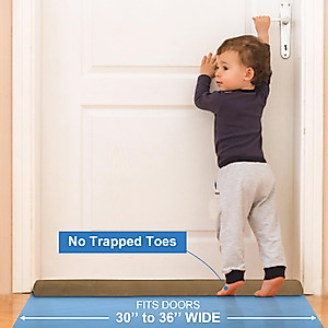 DCUINS Door Draft Stopper, 36 Inch Under Draft Guard Noise Blocker, Seal Bottom of Doors 30'' to 36'' Gap Filler up to 1.7'' Front Door Sweep, Machine Washable, Brown