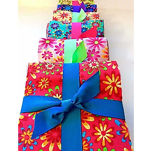 102 Piece Crazy Daisy pre Cut Charm Pack 5" Squares 100% Cotton Fabric Quilt - by Diu Dang