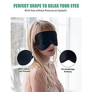 Silk Sleep Mask, 2 Pack 100% Real Natural Pure Silk Eye Mask with Adjustable Strap, Eye Mask for Sleeping, BeeVines Eye Sleep Shade Cover, Blocks Light Reduces Puffy Eyes Gifts