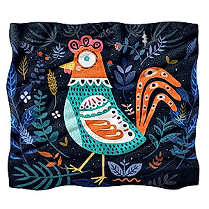 VBFOFBV Bedding Fleece Blanket, Decorative for Bedroom Sofa Floor, Floral Vintage Roster Pattern