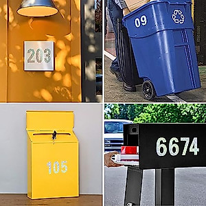 Reflective Mailbox Numbers for Outside, 4 Sets Large 4 inch 0-9 Self Adhesive Address Numbers for House Doors (4 inch, Multi)