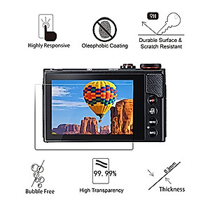[3-Pack] Tempered Glass Screen Protector for Canon G7X Mark II G9X G9XII G7X G5X, Akwox 9H LCD Protective Cover