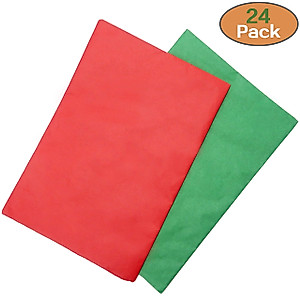 24 Christmas Kraft Gift bags 7.25 x 9 x 3.5 with 24 Tissue Papers for Xmas Exchange, Party Favors Paper Goodie Bags