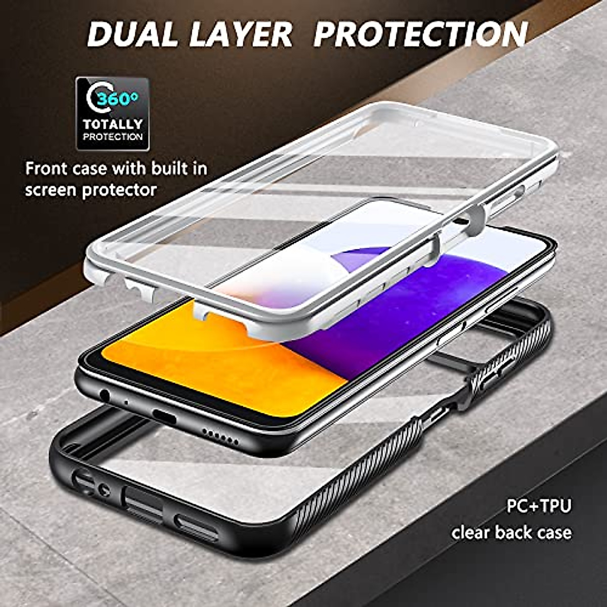 BESINPO Case for Samsung Galaxy A22 5G, Samsung A22 5G Phone Case Heavy Duty Defender Shockproof Rugged Protective Bumper Case Cover for Samsung Galaxy A22 5G- Black