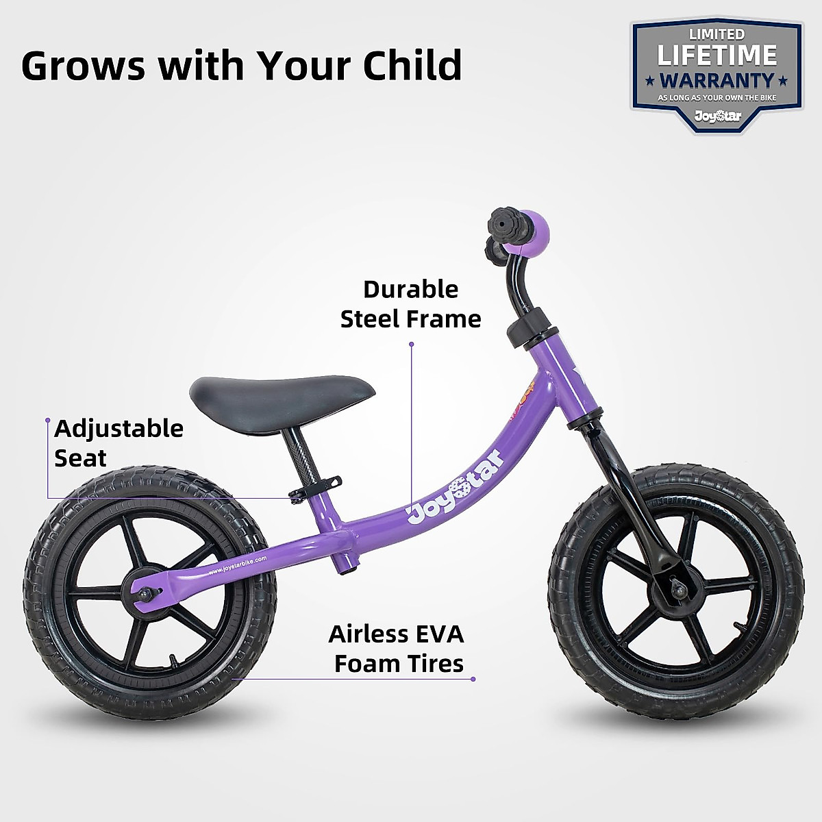 JOYSTAR 12 Inch Balance Bike for 18months, 2, 3, 4, and 5 Years Old Boys and Girls - Lightweight Toddler Bike with Adjustable Handlebar and Seat - No Pedal Bikes for Kids Birthday Gift