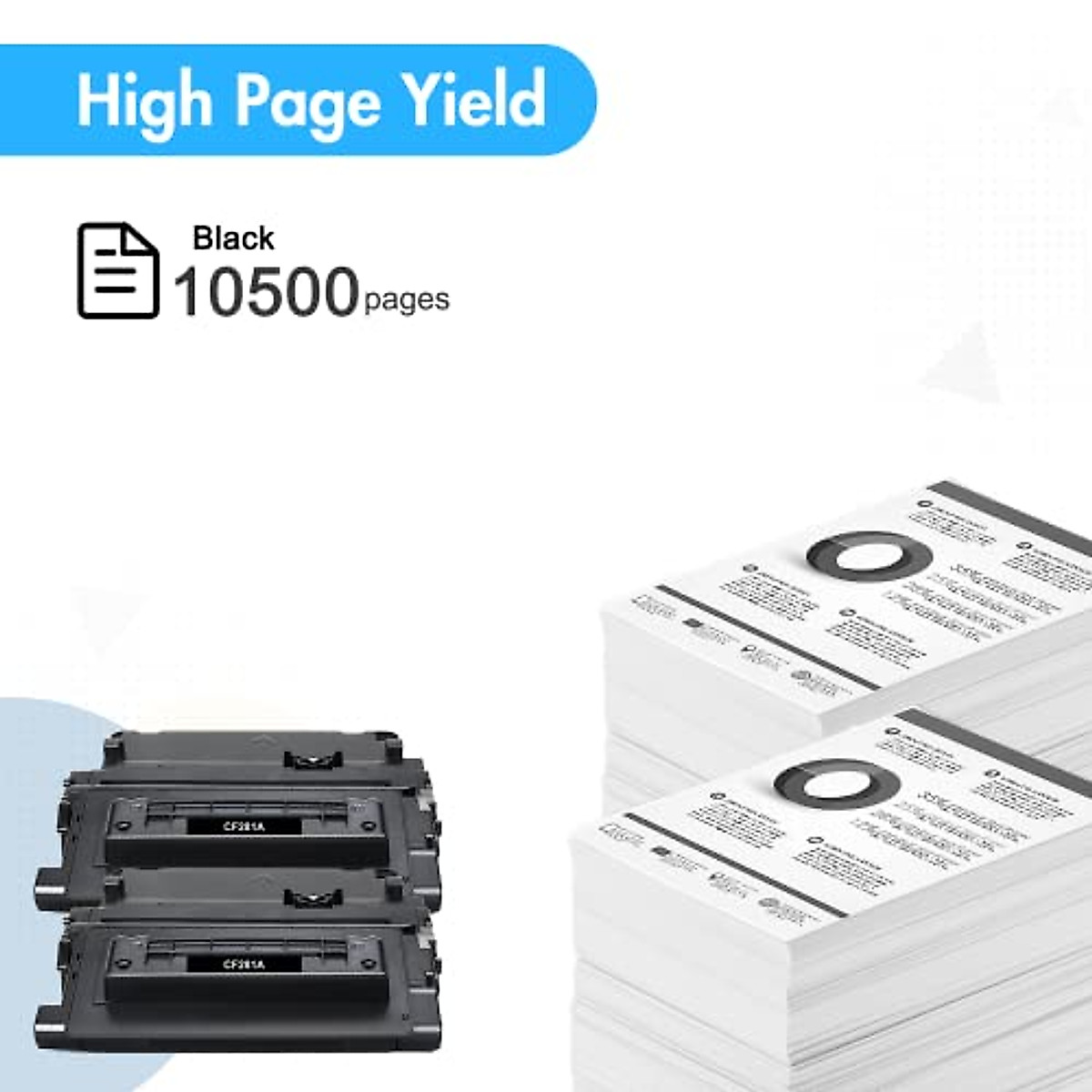 81A Toner Cartridge 2-Pack Compatible Replacement for HP 81A CF281A 81X CF281X Toner Cartridge for HP Laserjet Enterprise MFP M604 M605 M630h M630dn M630f M630z M606 M630 Printer Black