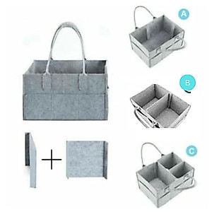 Everyday Baby Diaper Caddy organizer -Thick Heavy Duty Portable Nursery Storage Bin and Car Caddy Organizer - Felt Baby Diaper Bag for Storage with Handle –New Born Essentials Baby Gifts