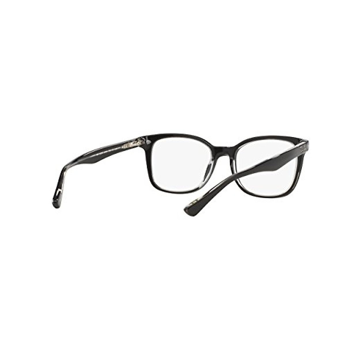 Ray-Ban RX5285 Square Prescription Eyeglass Frames, Black On Transparent/Demo Lens, 53 mm