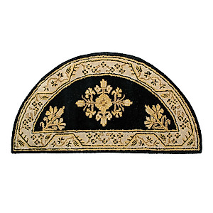 Minuteman International Noir Jardin Wool Hearth Rug, Half Round