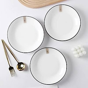 ESTELAR Dinner Plates Set Pack Of 6 Household Plates, Ceramic Plates, Deep Soup Bowls, Creative Personality, Simple Nordic Tableware Kitchen Salad Bowl