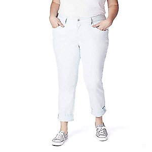JAG Jeans Women's Plus Size Carter Mid Rise Girlfriend Jeans-Legacy, White, 14W