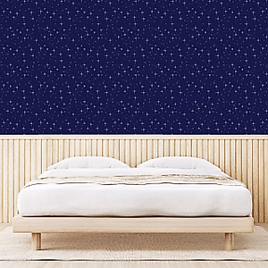 Ambesonne Space Peel & Stick Wallpaper for Home, Night Sky Stars Romantic Cosmos Themed Image Dotted Background Constellation, Self-Adhesive Living Room Kitchen Accent, 13" x 36", Purple White