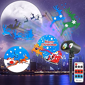 Decorative Holiday 72 Holographic Patterns Exterior Christmas Outdoor Indoor Decoration Motion LED Projection Lights Remote Water-Resistance Large Holy Nativity Scenes