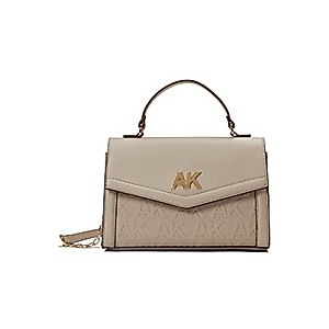 Anne Klein Top-Handle Satchel with Embossed Logo Stone One Size