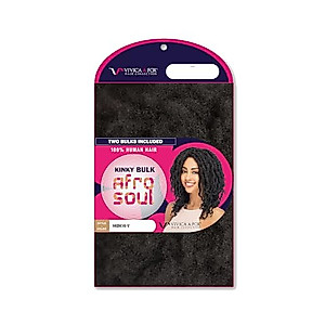 Vivica A Fox Hair Collection HKBK16L-V Human Hair Afro Curl Kinky Bulk Extension, M1B/132, 5.8 Ounce