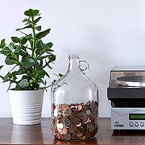 Glass Money Jar - 1 US Gallon - Holds Over $2,000 in $1 Coins!