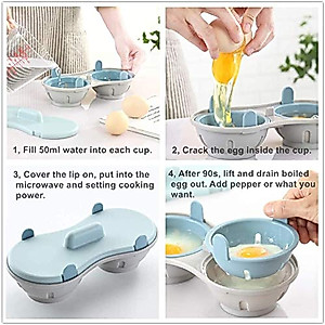 Microwave Egg Poacher Microwavable Egg Steamer Cookware,Home Kitchen Gadget Gifts BPA Free