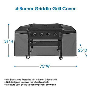 Unicook Griddle Cover, Compatible for Blackstone 36 Inch ProSeries Grill and Members Mark, Flat Top Grill Cover with Sealed Seam, Heavy Duty Waterproof Large Grill Cover 75 Inch, Includes Support Pole