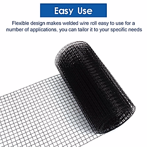 36'' x 50' 1inch Hardware Cloth 16 Gauge Black Vinyl Coated Welded Fence Mesh for Home and Garden Fence and Home Improvement Project (36'' x 50')