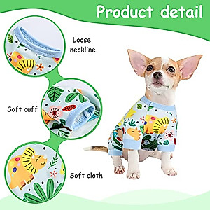 Dog Pajamas for Small Dogs Girl Boy Puppy Pjs Summer Pet Onesies for Chihuahua Yorkie Teacup Cute Soft Material Stretch Able Cat Clothes Outfit Apparel Doggy Jumpsuit (Small, Dinosaur)