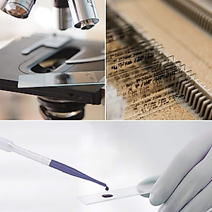 HOAOH 50 Pieces Microscope Slides and 100pcs Pre-Cleaned 20mm x 20mm Microscope Cover Slips Glasses for Basic Biological Science Education