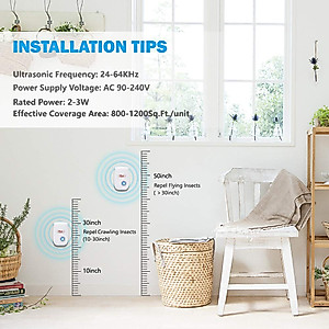 XVEN Ultrasonic Pe st Repeller-6 Pack,for Living Room, Garage, Warehouse, Office, Hotel (White)