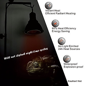 ExoRepti Deep Heat Projector Reptile Heat Lamp Bulb (DHP 55W, PAR30), Basking Light for Bearded Dragon & Leopard Gecko, Carbon Infrared Heater for Amphibian Pet