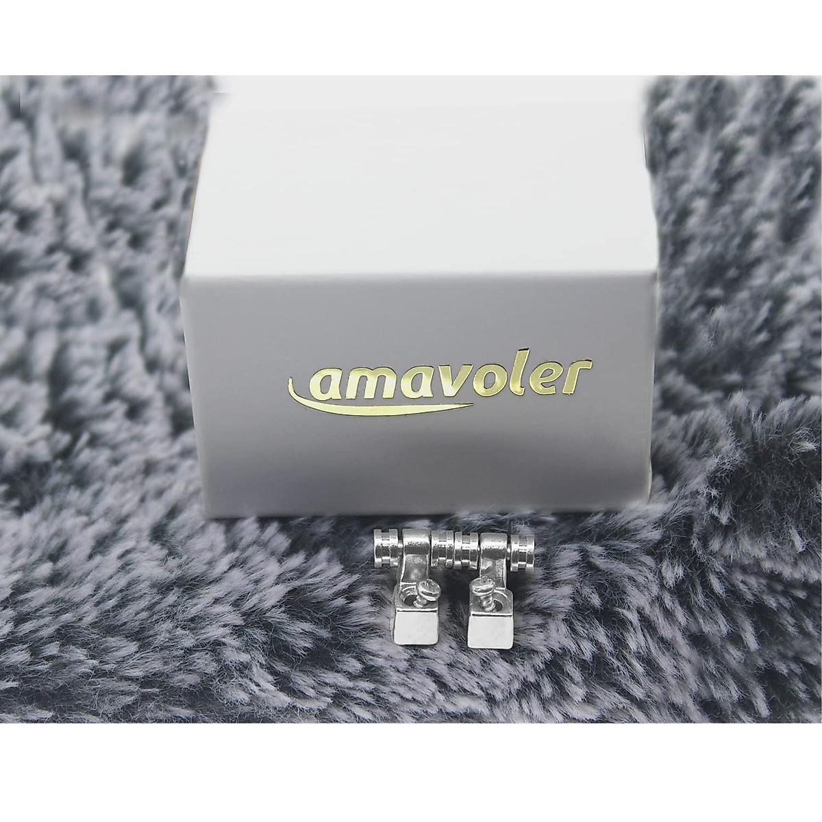 Amavoler Set of 2 Guitar Roller String Tree Roller String Guides Retainer for Electric Guitars Strat Stratocaster Tele Telecaster (Chrome)