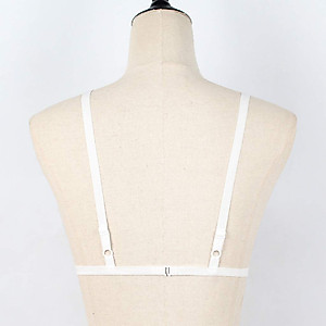 Toxz Sexy Women Hollow Out Elastic Cage Bra Lace Camisole Tank Tops Bra Bustier,Sheer Perspective Floral Embroidered,Camisole Open Cup Lingerie,Plunging Eyelash