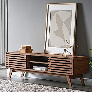 mopio Ensley 59" Mid-Century Modern Tv Stand for 55/60 inch TV, Low Profile with Sleek Rounded Finishing