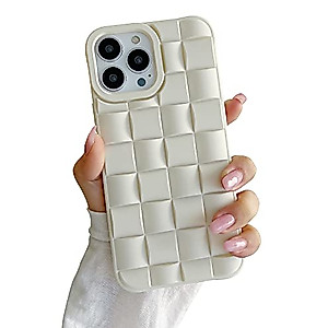 Ginkgonut Compatible with iPhone 13 Pro Case for Women/Girls, Cute 3D Laid Desgin Soft Silicone Shockproof Raised Bumper Corners Case for iPhone 13 Pro（White）