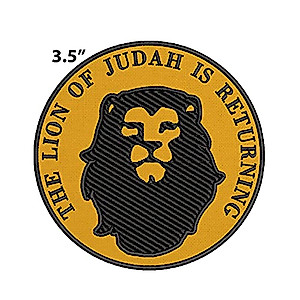 Sassy Treasures The Lion of Judah is Returning Embroidered Patch Iron-On/Sew-On Badge Emblem Religious Bible Jesus Decorative Applique Vest Jacket Jeans Clothing