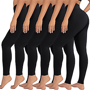 VALANDY Women’s Leggings High Waisted Tummy Control Stretch Yoga Pants Workout Running Tights Leggings for Women Plus Size 5Pack