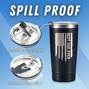 Onebttl Best Dad Ever Tumbler, Gifts for Father's Day, Birthday, Christmas from Daughter, Son, Wife, Stainless Steel Travel Mug 20oz