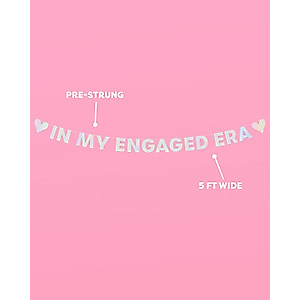 xo, Fetti In My Engaged Era Iridescent Foil Banner - 5 Ft. | Bachelorette Party Decoration, Cute Photo Booth, Bride To Be Backdrop, Bridal Shower Supplies, Engagement Decor