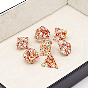 Haxtec Christmas Dice Resin DND Dice Set 7PCS Polyhedral D&D Dice Role Playing Dice Games as Dungeons and Dragons-Eternal Carp