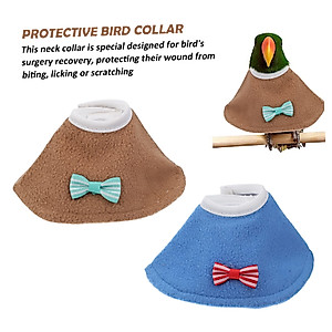DOITOOL 6 Pcs Collar Bird Cone Parrot Accessories Puppy Healing Cone -Pecking Neck Ring Protective Neck Ring Pet Bird Supplies Parrot Neckband Cockatiel Small Dog Felt Cloth Protector