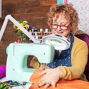 Brightech LightView Pro Magnifying Desk Lamp, 2.25x Light Magnifier with Clamp, Adjustable Magnifying Glass with Light for Crafts, Reading, Close Work - White