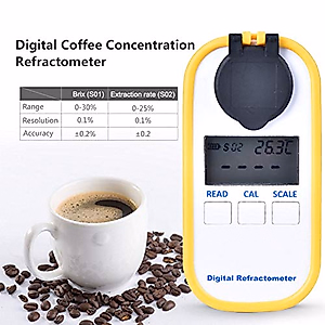 Digital Coffee Concentration Refractometer with BRIX Display Coffee Concentration Meter Sugar Drinks Density Coffee Brix Total Dissolved Solids Meter with TWO Measurement Modes