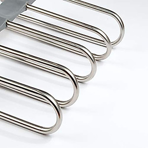 My Home Magic Pant Hanger - Organization and Space Saver Closet Companion, Grey / Stainless Steel