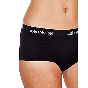 Icebreaker Merino Sprite Hot Pants Underwear for Women, Merino Wool Base Layer - Lightweight, Soft Women’s Panties for Cold Weather Activities - Thermal Underwear, Black, Small