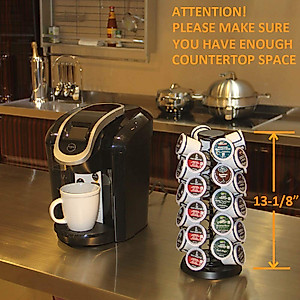 K Cup Holders,K Cup Holder, K Cups Holder,K Cup Carousel, Coffee Pods Holder Storage Organizer Stand,Comes All in One Piece,No Assembly Required,1 Count,Black (Capacity of 40 Pods, Black)