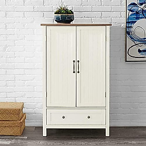 MAXCBD Nightstand Bedside Table Drawer Cabinet Bainport Ivory Wood Kitchen Pantry 28 in. W X 45 in. H Craft Supplies and Other Everyday Essentials Storage Tower Dresser