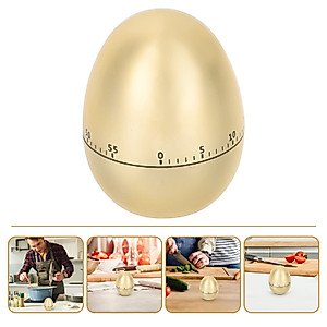 GANAZONO Egg Timer Wind up Timer Kitchen Timer Creative Cooking Timer Reminder Timer Cute Mechanical Timer Rotating Alarm Clock with 60 Minutes for Baking Learning Study Gold