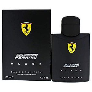 Ferrari Black Eau de Toilette Spray for Men, 4.2 Ounce